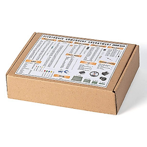 Mega Electronic Component Kit Assortment, Capacitors, Resistors, LED, Transistors, Diodes, 1n270 Germanium, DC Jacks, opamp, PCB, Speaker, 1900 pcs