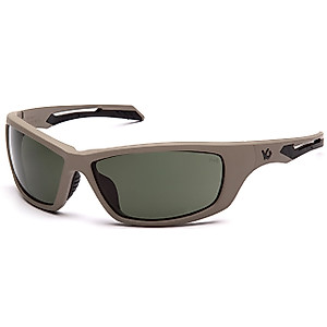 Venture Gear Howitzer Safety Glasses Tan Frame/Forest Gray Lens