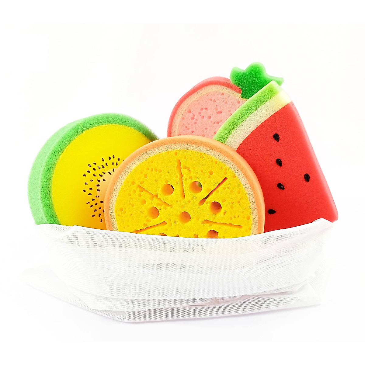 Bath Sponges for Kids - Set of 4 Extra Large Fun Kid Bath Toys Sponges, Bath Scrubbie, Bath Sponge Loofah, Kids Fun Shower Time Sponges for Children Boys and Girls, by purifyou