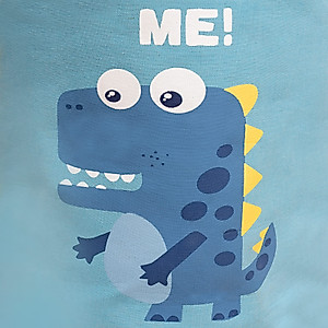 LUFOFOX Dinosaur Kids Laundry Hamper with Handles Large Collapsible Laundry Basket with Drawstring Waterproof Toy Storage Bins for Bedroom (Blue)