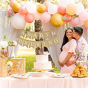 Rainlemon Jute Burlap A Baby is Brewing Banner Tea Beer Diaper Party Baby Shower Garland Decoration