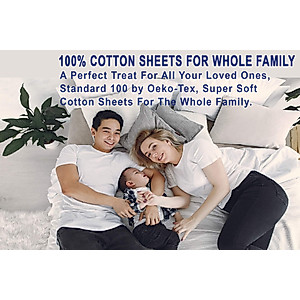 RUVANTI 100% Cotton Sheets for Full Size Bed - Crispy Cooling Percale Sheets - Breathable & Durable Full Sheet Set - Deep Pocket 16 Inches (Fits up to 18") - Off White - 4 Pieces