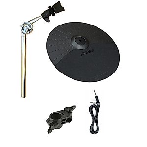 Alesis Surge/Command 10 Inch Cymbal with Choke, 15 Inch Cymbal Arm, Clamp and Silverline Audio 10ft Connection Cable Bundle