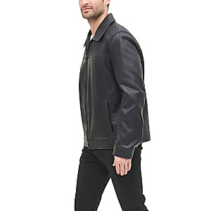 Tommy Hilfiger Men's Classic Faux Leather Jacket, black, Small