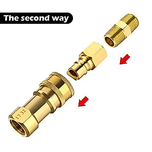 WADEO 3/8 Inch Natural Gas Quick Connect Fittings, LP Gas Propane Hose Quick Disconnect Kit, 3/8'' Male NPT Thread x 3/8'' Female NPT Thread
