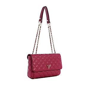 GUESS womens Cessily Convertible Crossbody Flap, Plum, One Size US