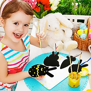 12Pcs Easter Scratch Paper,Easter Crafts for Kids,Easter Eggs Easter Bunny Carrots Rainbow Scratch Paper,Easter Scratch Art for Kids,Easter Toys Easter Gifts for Kids