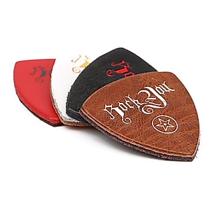 Anwenk Ukulele Picks Leather Ukulele Bass Picks Soft Genuine Leather Top Grade Multi-Color,4 Pack