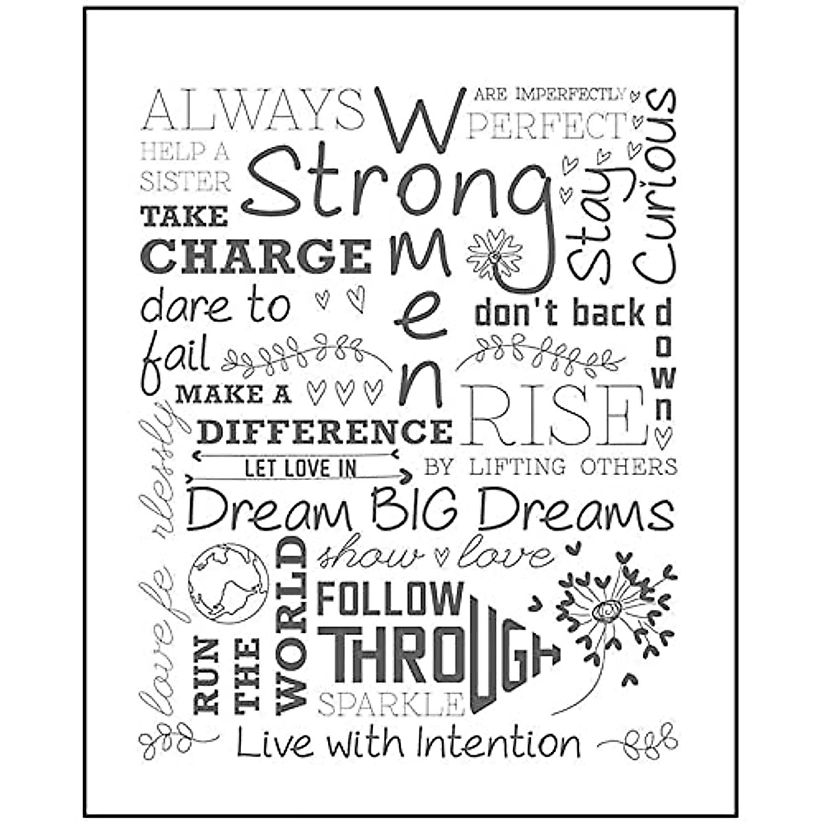 Cozy Covers - Inspirational Blanket for Women, UltraPlush Throw Blanket w Positive Message of Love, Strength & Encouragement, Gifts for Women (White)