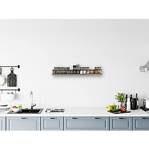 Spice Shelf - Hanging Spice Rack - Stove Shelf - Over the Stovetop or Wall Mounted - 30’’ Rustic Wood Floating Spice Rack - Seasoning Organizer above Oven - Kitchen Hack - Storage Solution/Space Saver
