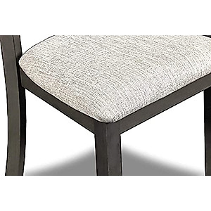 New Classic Furniture Gia Drop Leaf Dining Table with Two Chairs, 42-Inch, Gray