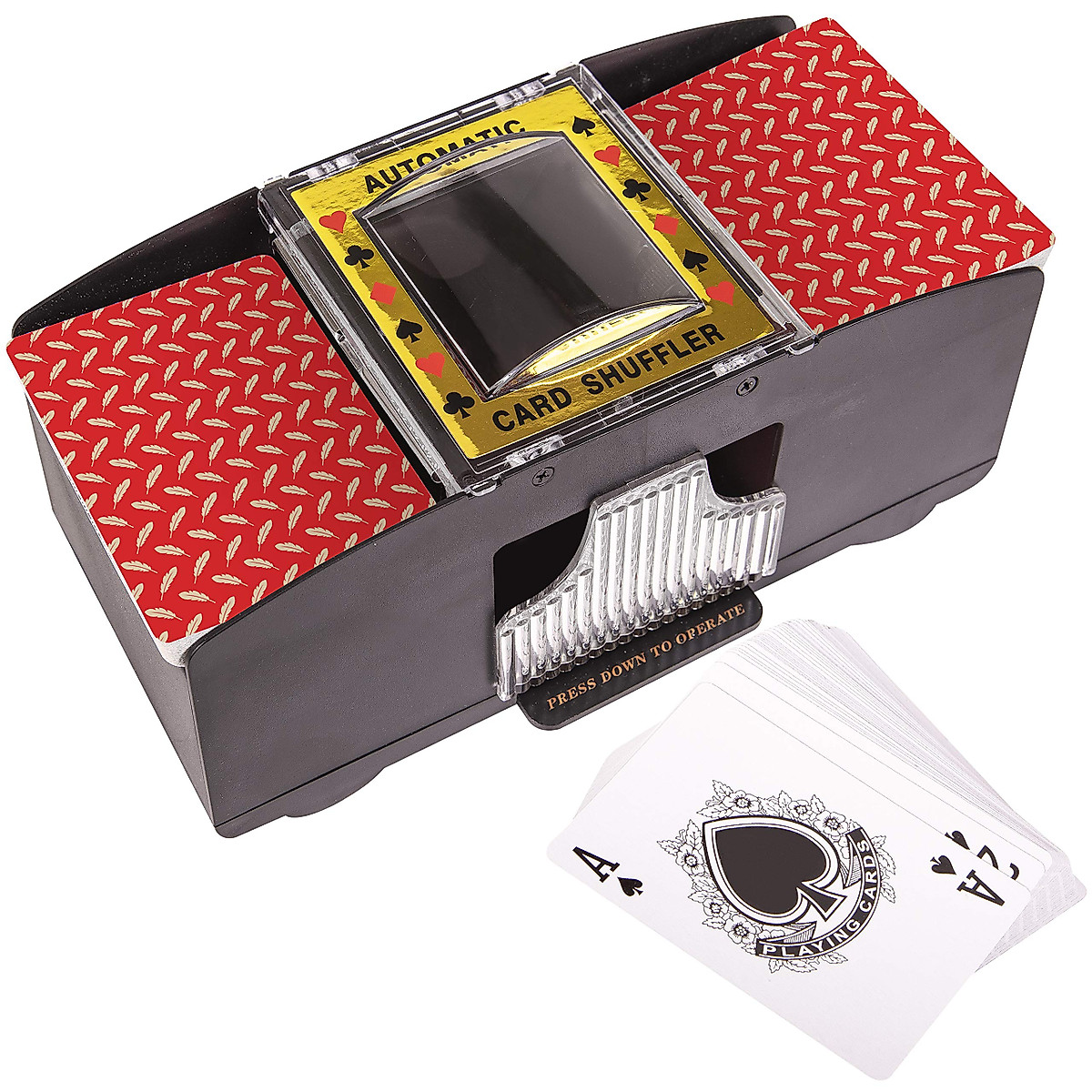 Automatic Card Shuffler I Card Shuffler 2-Deck Automatic I Electric Card Shuffler Casino Equipment I Playing Card Shuffler for Uno, Phase 10, Blackjack, Skip Bo, Texas Hold em, Poker, Home Card Games