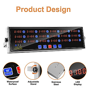 YOOYIST Commercial 18 Channel Kitchen Timers Digital Restaurant Timer Professional Multi Calculagraph Heavy Duty Stainless Steel Loud Alarm Food Truck Cooking with Volume Control