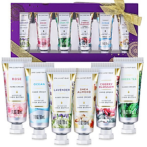 spa luxetique Hand Cream Hand Cream Set Gift for Women Hand Lotion with Natural Aloe and Vitamin E for Dry Skin Mini Travel Size Scented Hand Lotion | 6 x 1.0 oz/30ml