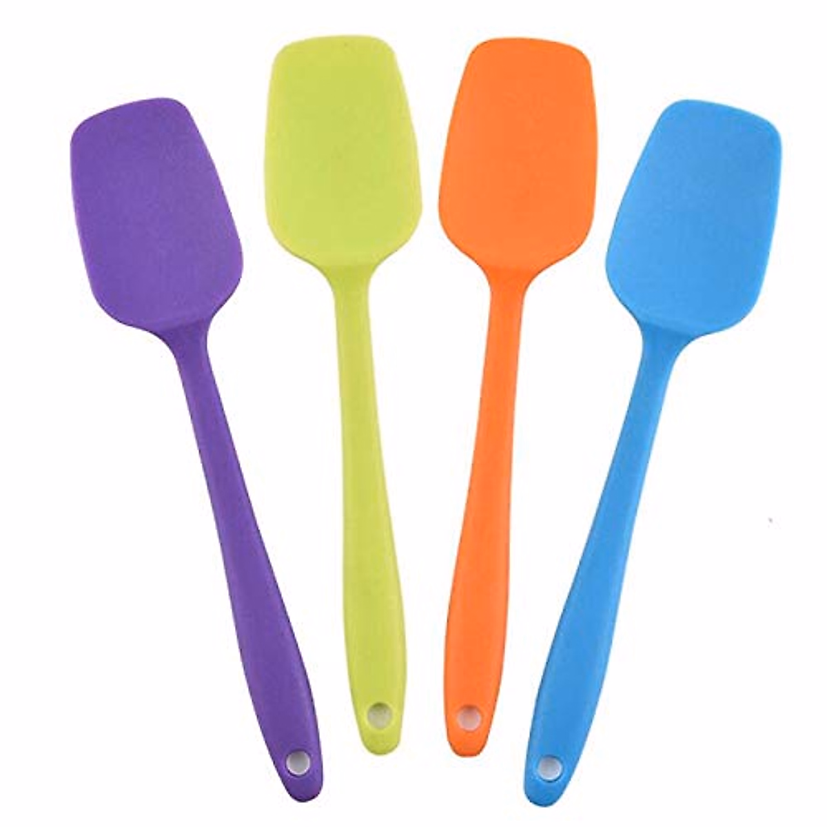 TANOOS Spatula Spatula, household kitchen, heat-resistant silicone spoon spatula, multi-color options (4 * 20cm) kitchen baking utensils (Color : C)