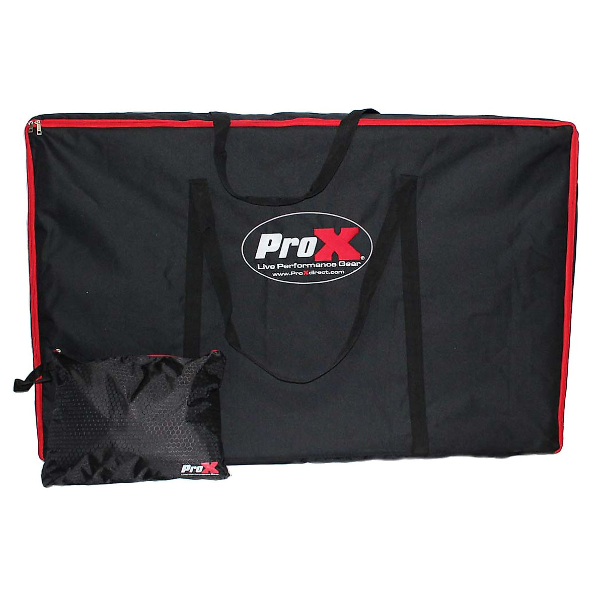 ProX XF-4X3048 DJ FACADE 4x Black Collapse and Go Facade Panels with Carry Bag, Black & White Scrims