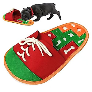 Snuffle Mat for Dogs, Cute Shoes Shape, Interactive Sniff Mat for Slow Eating and Keep Busy, Adjustable Dog Digging Toys Encourages Natural Foraging Skills, Suitable for Small and Medium Dogs