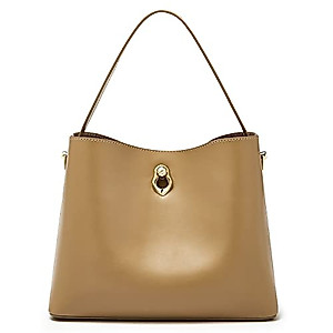 FOXLOVER Cow Leather Crossbody Bag for Women Large Capacity Bucket Bags Stylish Ladies Shoulder Bag Purse Handbag