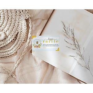 Mama Bee Diaper Raffle Tickets, Gender Neutral Baby Shower Games for Prizes, Girls Baby Shower Diaper Raffle Invitation Insert Cards, 50 Pack