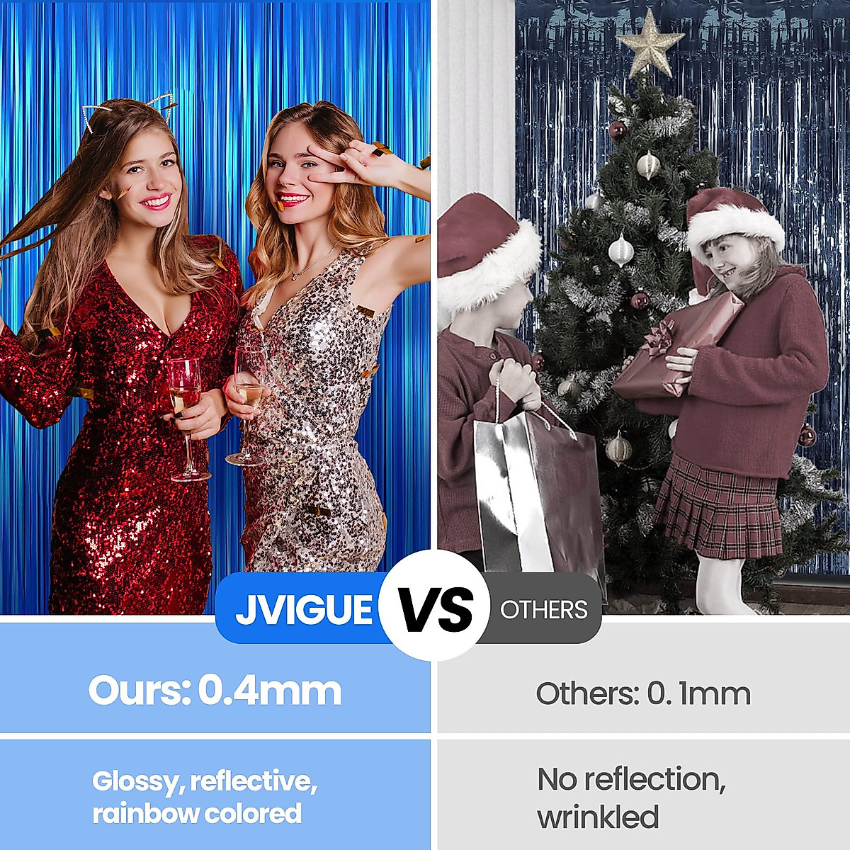 JVIGUE 3 Pack Orange Black Foil Curtains Metallic Fringe Curtains Shimmer Curtain Photo Backdrop for Halloween Christmas Birthday Party Wedding Decorations Streamers