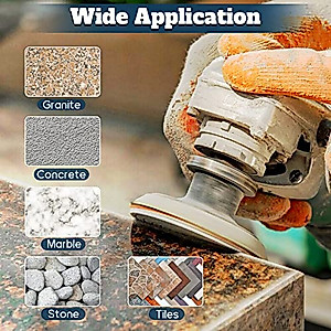 7 Packs Dry Diamond Polishing Pads 4 Inch with 5/8”-11 Rubber Backer Pad 6PCS Dry Polish Pad Kit 50-2000 Grit for Drill Grinder Polisher Granite Marble Concrete Stone Countertop Quartz Polishing