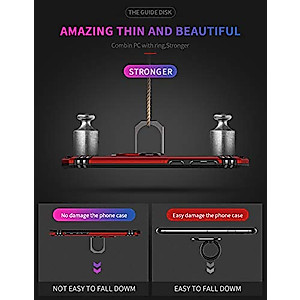 Samsung Galaxy S8 Plus Case with HD Screen Protectors, Androgate Military-Grade Metal Ring Holder Kickstand 15ft Drop Tested Shockproof Cover Case for Samsung Galaxy S8+ (2017) Red