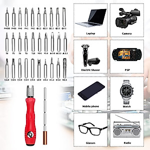 YEJANLON Precision Screwdriver Set, Professional 32-In-1 Screwdriver Tool Set With Storage Case For Mobile Phone/Tablet/Computer/Watch/Camera/Eyeglasses/Other Electronic Devices (SMALL)