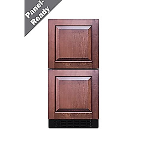 Summit Appliance ASDR1524PNR 15" Wide 2-Drawer All-Refrigerator; Panel-ready Drawer Fronts (Panels Not Included); 1.7 cu.ft Capacity; Frost-Free Operation; Stainless Steel Cabinet and Door