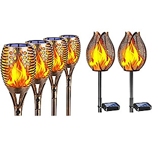 TomCare Solar Lights Outdoor Solar Garden Lights Landscape Lighting for Patio Yard Lawn