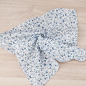 HOULIFE 5-10 PCs 100% Cotton Floral Printed Handkerchief Elegant Hankies for Women Ladies Girls Wedding Party