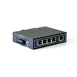 WIWAV WDH-5ET-POE 10/100Mbps Unmanaged 5-Port PoE Industrial Ethernet Switches with DIN Rail/Wall-Mount (UL Listed,Fanless,-30℃~75℃)