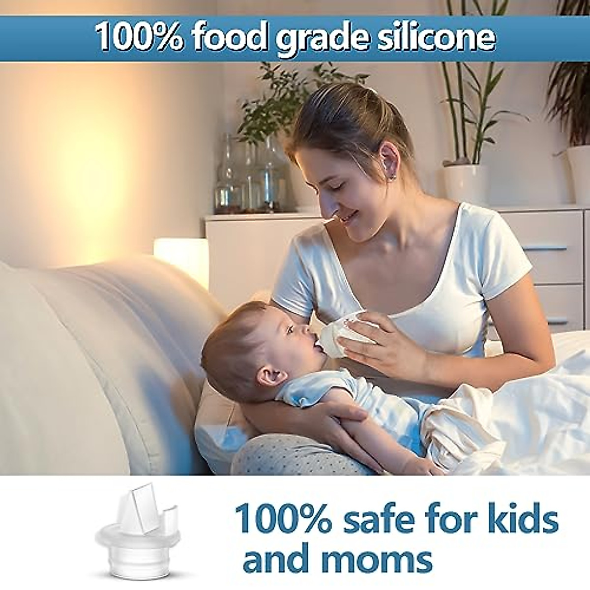 Lulia Electric Breast Pump Accessories Universal Duckbill Valves, BPA Free, Food Grade Silicone, Easy to Clean, 6 PCS