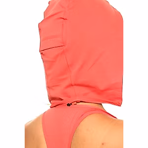 YELETE Seamless Performance Style Sports Bra with Hoodie Color Coral Size M/L