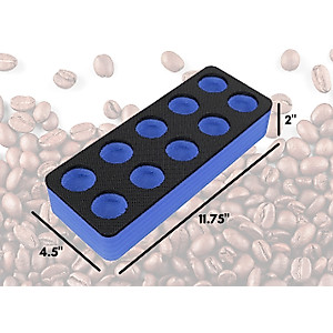 Polar Whale 2 Coffee Blue and Black Pod Storage Deluxe Organizers Tray Drawer Insert for Kitchen Home Office Waterproof Washable 4.5 X 11.75 Inches Holds 10 Each Compatible with Keurig K-Cup