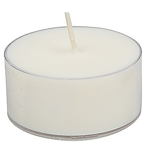 Soy Tealight Candles - 12 Unscented - All Natural Color - Clear Cup Candles with 6 to 8 Hour Burn Time