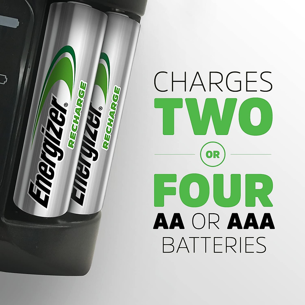 Energizer Rechargeable AA Batteries, Recharge Power Plus Double A Battery Pre-Charged and Rechargeable AA or AAA Battery Charger Set, Includes 8 Pre-Charged AA Batteries Combo Pack