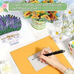 6 Pack Paper Flower Pop Up Cards, Flower Bouquet Card Popup 3D Greeting Cards for Mother's Day, Graduation, Anniversary, Birthday, Congratulations, Get Well, Home Decor, with Envelope and Note