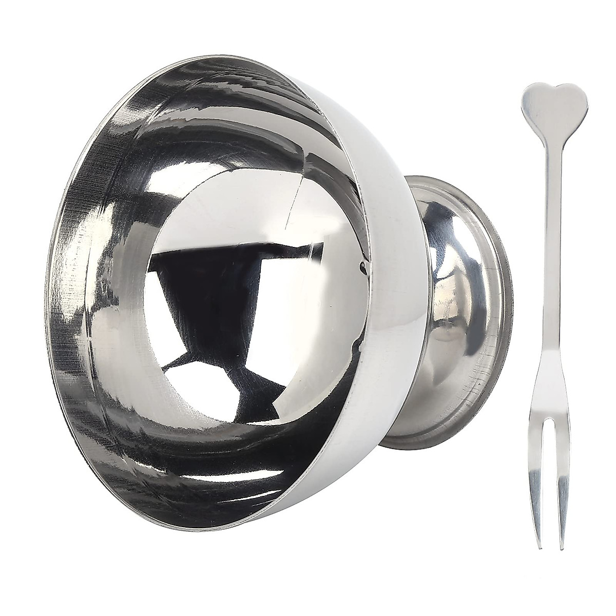 TOPINCN Metal Bowl, Stainless Steel Bowl Short Footed Medium Small Size Stainless Steel for Serving Ice Cream for Dessert Snacks