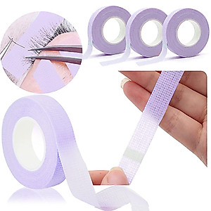 6 Rolls Lash Extension Under Eye Tape EBANKU Breathable Fabric Eyelash Tape Micropore Adhesive Tape for Eyelashes Extension Supply Individual Eye Lashes Tools (Purple)