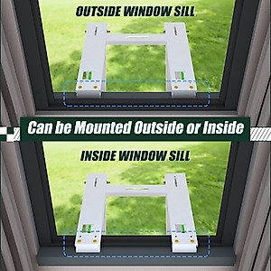 Flehomo Window Air Conditioner Support Bracket with 2 Arms, Universal Design for A/C Units Up to 200 lbs from 5,000 to 24,000 BTU, Easy Installation Window AC Brackets