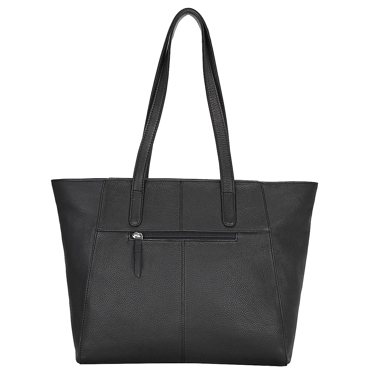 MARC PETER Lisa Black Real Leather Tote Bag for Women | Top Handle Satchel | Women Fashion Shoulder Bag