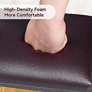 Alkmaar Kitchen Table Set with 2 Upholstered Benches for 4, Dining Room Metal and Wood Rectangular Table Set for Small Space, Apartment, Retro Brown