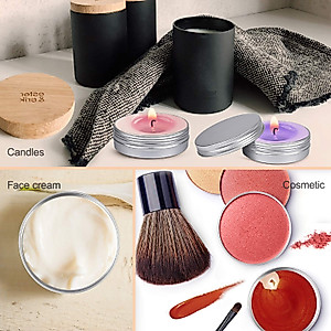 Aluminum Tin Cans, 24PCS 2 Oz Metal Round Containers Screw Lid Empty Small Travel Tins for Candles, Salve, Cosmetics