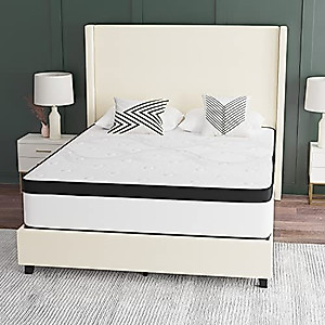 EMMA + OLIVER Asteria Extra Firm 12" Hybrid Mattress in a Box with CertiPUR-US Certified Foam, Pocket Spring Core & Knit Fabric Top for All Sleep Positions - Queen