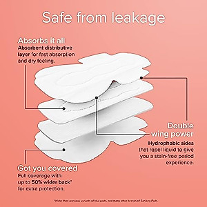 Nua Sanitary Pads for Women | Size - XL - 320 mm | For Heavy Flow | Pack of 12 Pads - With Disposal Cover | Ultra Thin | Extremely Soft and Comfortable | Wider Back Design | Zero Toxins | Rash Free