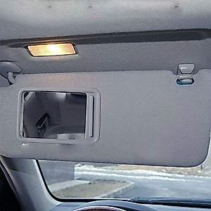 Dasbecan Front Left Driver Side Sun Visor with Vanity Light Compatible with Toyota RAV4 2006-2013 Replaces# 74320-42501-B2 74320-42500-B0 (Gray)
