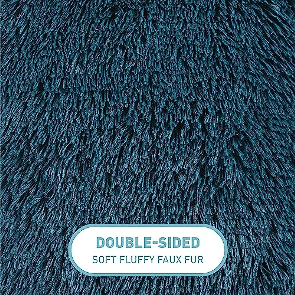 Hyde Lane Luxury Faux Fur Throw Pillow Covers | Soft Fluffy Fuzzy Cushion Cover | Plush Pillows Case for Couch Sofa Bed Aesthetic Room Decor, 18”x18”, 2 Pack, Teal