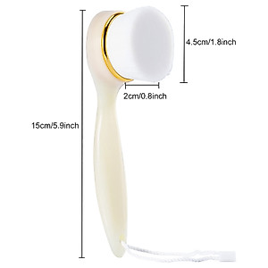 Beomeen 2 Pack Soft Bristle Facial Cleansing Brush for Deep Pore Cleaning, Face Exfoliating Scrub Brush for Face Cleansing Skincare Massaging (Pink and Jade White)