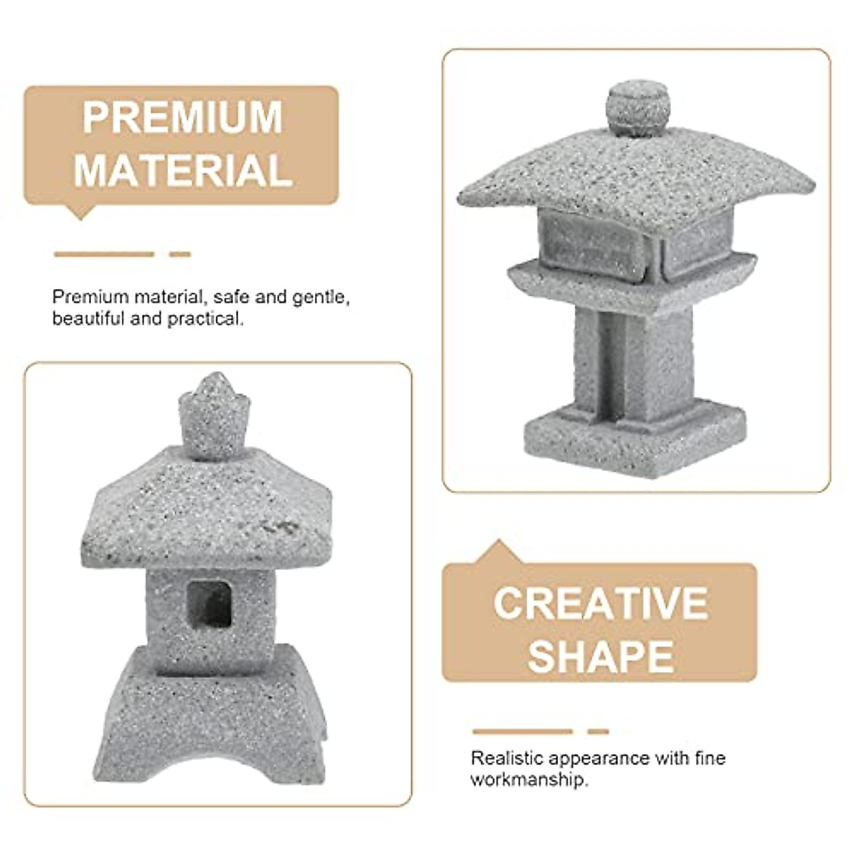 Familiars Village Minature Things Miniature Decoration Set, 3 Japanese Lantern, Mini Fairy Decor for Garden& Patio Micro Landscape Bonsai Decoration Familiars Village Bonsai Miniature Statue