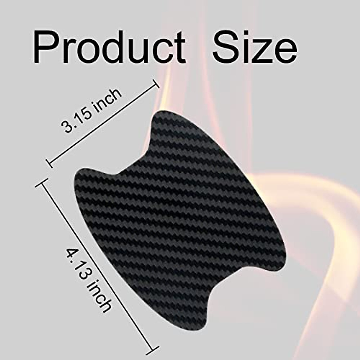 jeseny 4PCS Car Door Handle Sticker, Universal for Most Car Handles, Carbon Fiber Anti-Scratches Car Door Cup Protector, Non-Marking Auto Door Handle Protective Film (Black)